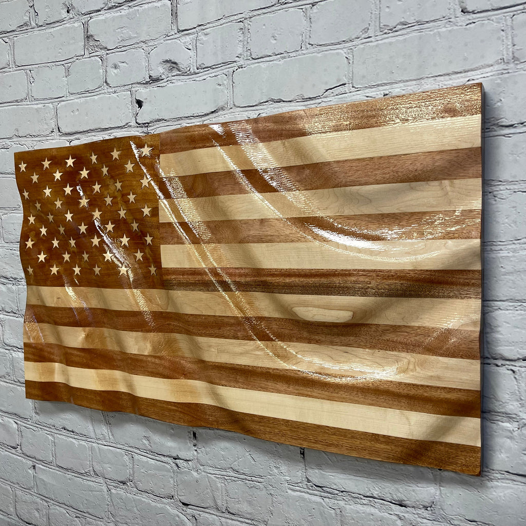 36" Cherry & Maple Flag – Metal Art of Wisconsin